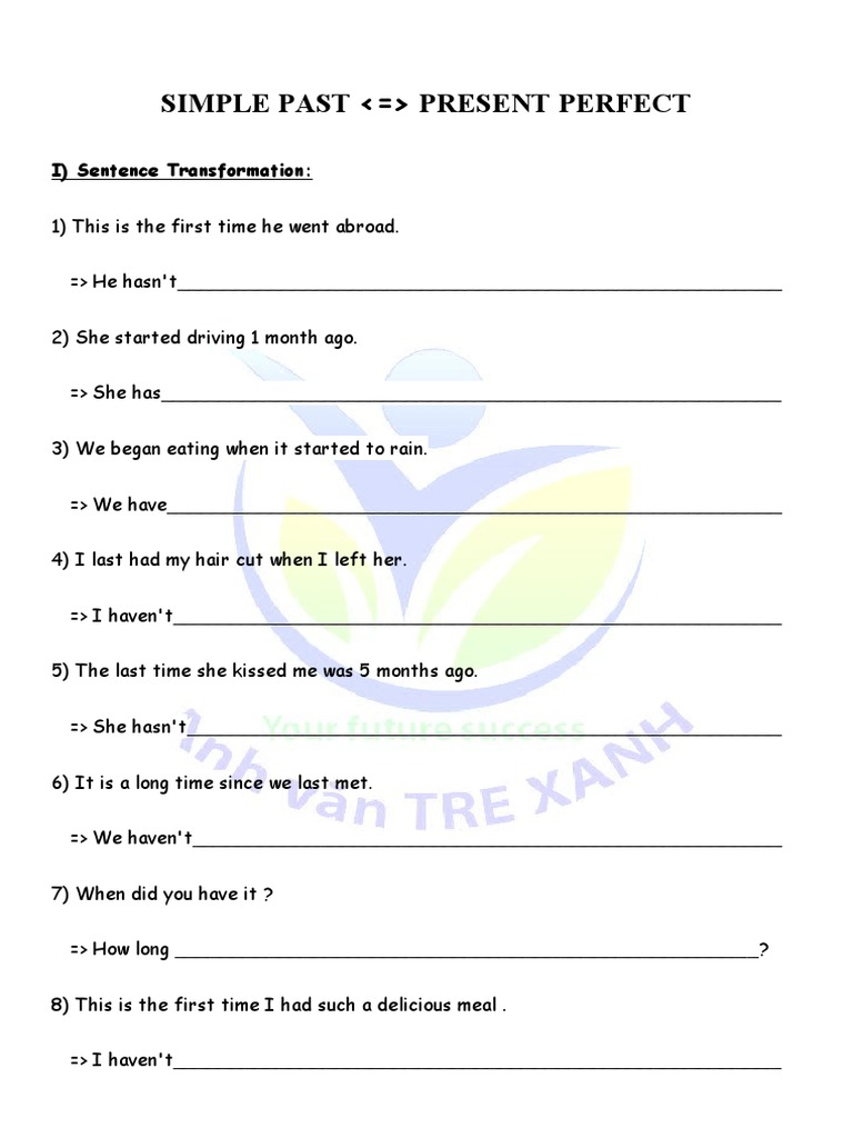 4 - Bai Tap - Simple Past Present Perfect | PDF