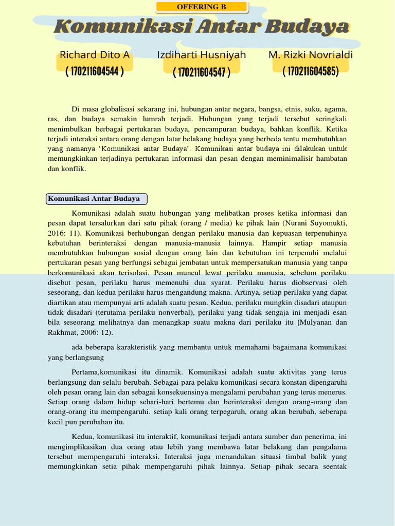 Komunikasi Antar Budaya | PDF