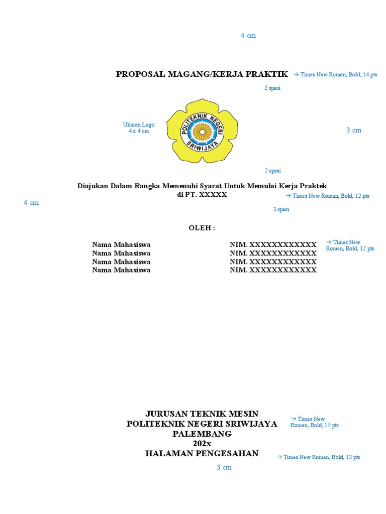 Contoh Proposal Magang D-Iii T.mesin | PDF