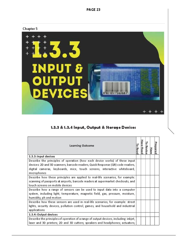 Input and Output Device Overview | PDF | Touchscreen | Qr Code
