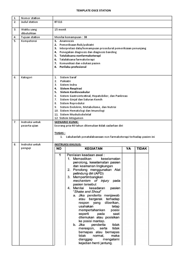 Checklist BTCLS | PDF