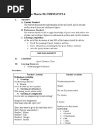 Detailed Lesson Plan in Mathletes 6 | PDF | Speed | Distance