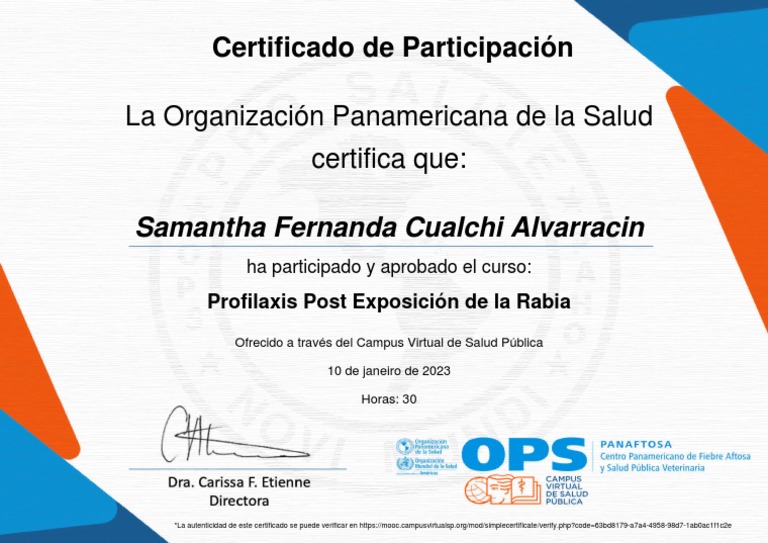 Profilaxis_Post_Exposición_de_la_Rabia-Certificado_2671909 | PDF