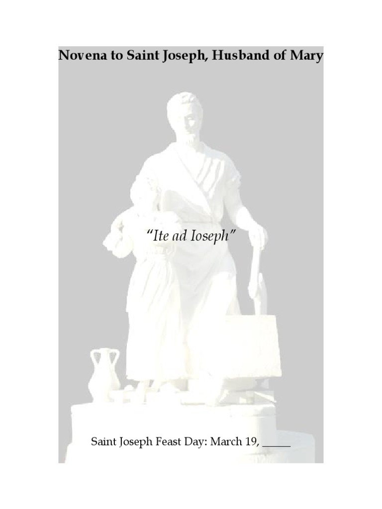 Novena To Saint Joseph | PDF | Saint Joseph | Mary, Mother Of Jesus