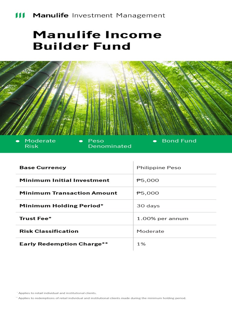 Manulife Income Builder Fund Brochure PDF | PDF | Investment Fund | Bonds (Finance)