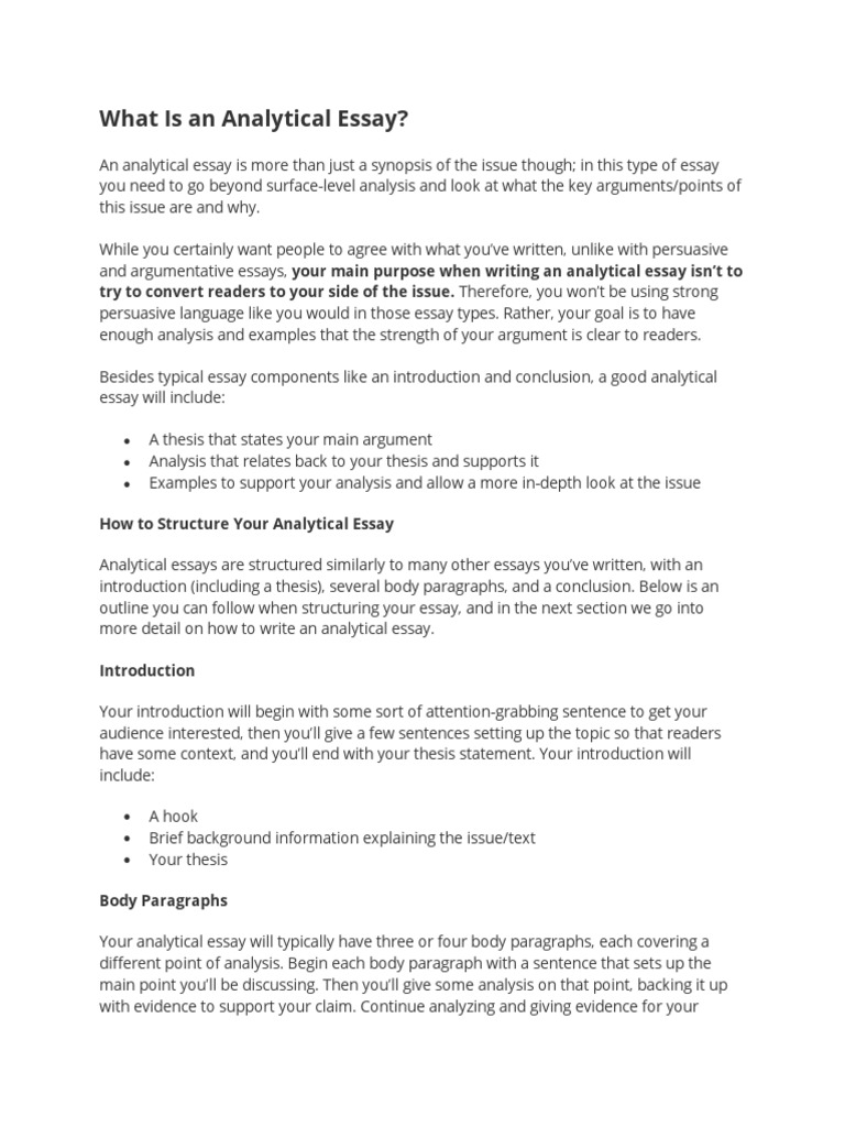 Analytical Essay | PDF | Essays | Argument