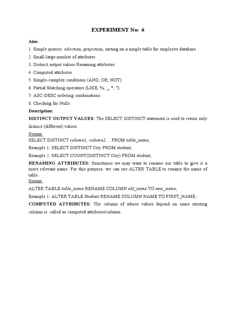 Rdbmsexp 6 | PDF | Information Retrieval | Computer Data