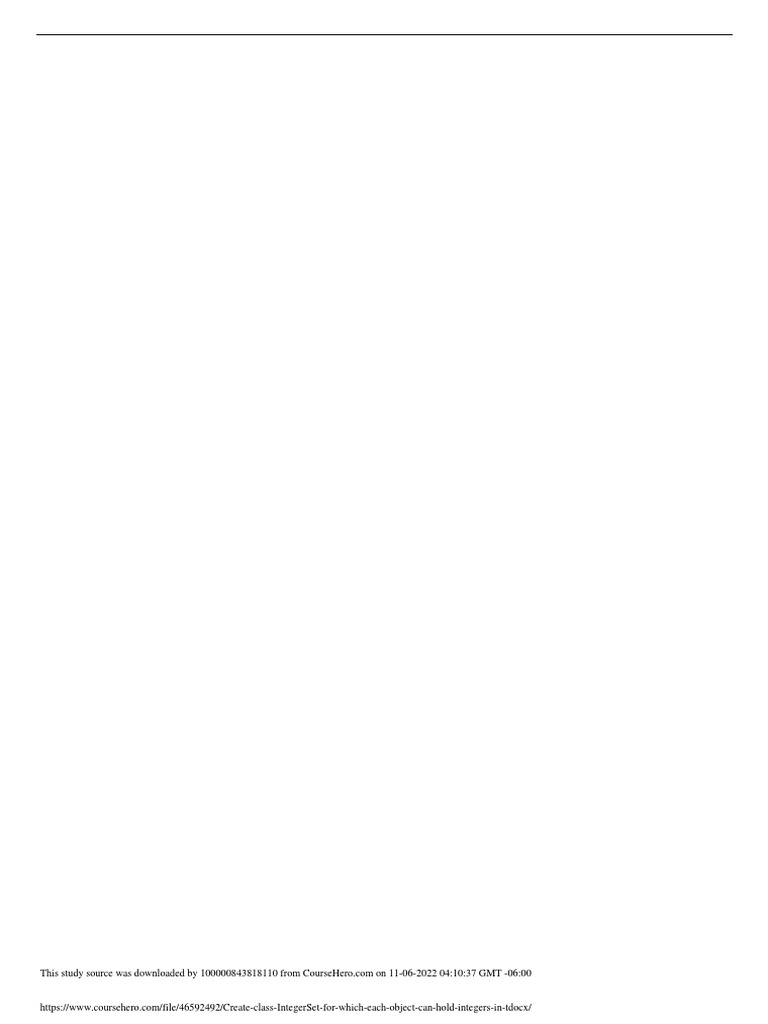 Create Class IntegerSet For Which Each Object Can Hold Integers in T | PDF | Constructor (Object ...