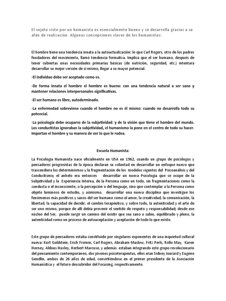 La Escuela Humanista: orígenes, principios y aportes de la psicología ...