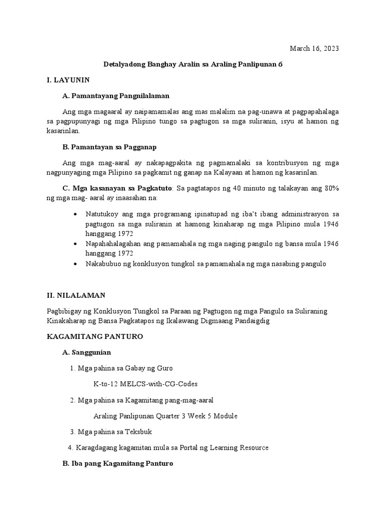 Ap 6 Quarter 3 Modyul 5 Day 5 | PDF