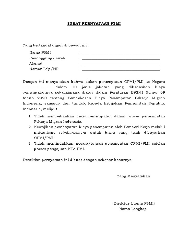 Pernyataan P3mi | PDF | Bisnis