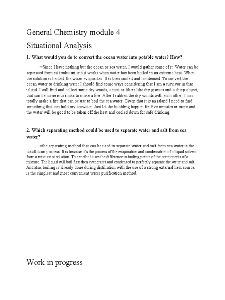 General Chemistry Module 4 and 6 | PDF | Water | Distillation