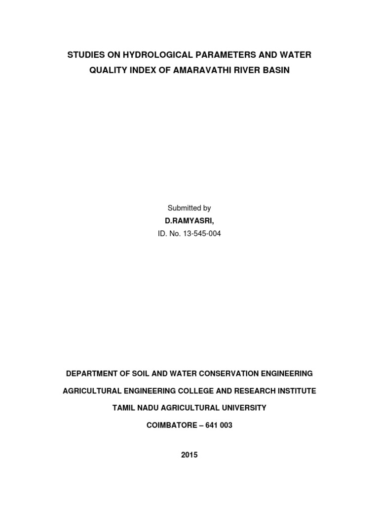 Studies On Hydrological Parameters and Water | PDF | Groundwater | Water