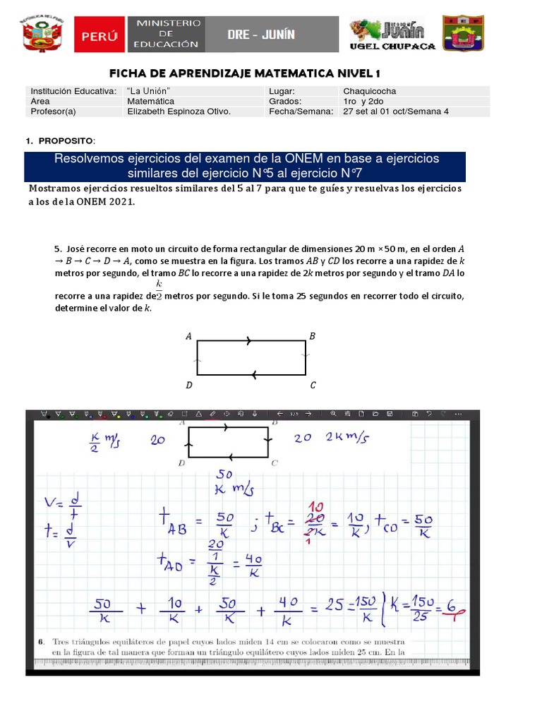 FICHA DE MATEMATICA 1RO Y 2DO Del 27-09-21 | PDF | Triángulo | Matemáticas