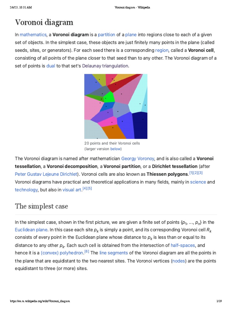 Voronoi Diagram - Wikipedia | PDF | Geometry