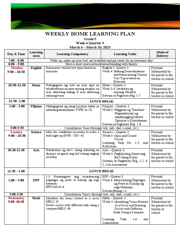 Grade Five WHLP Q3 Leap Week 4 | PDF