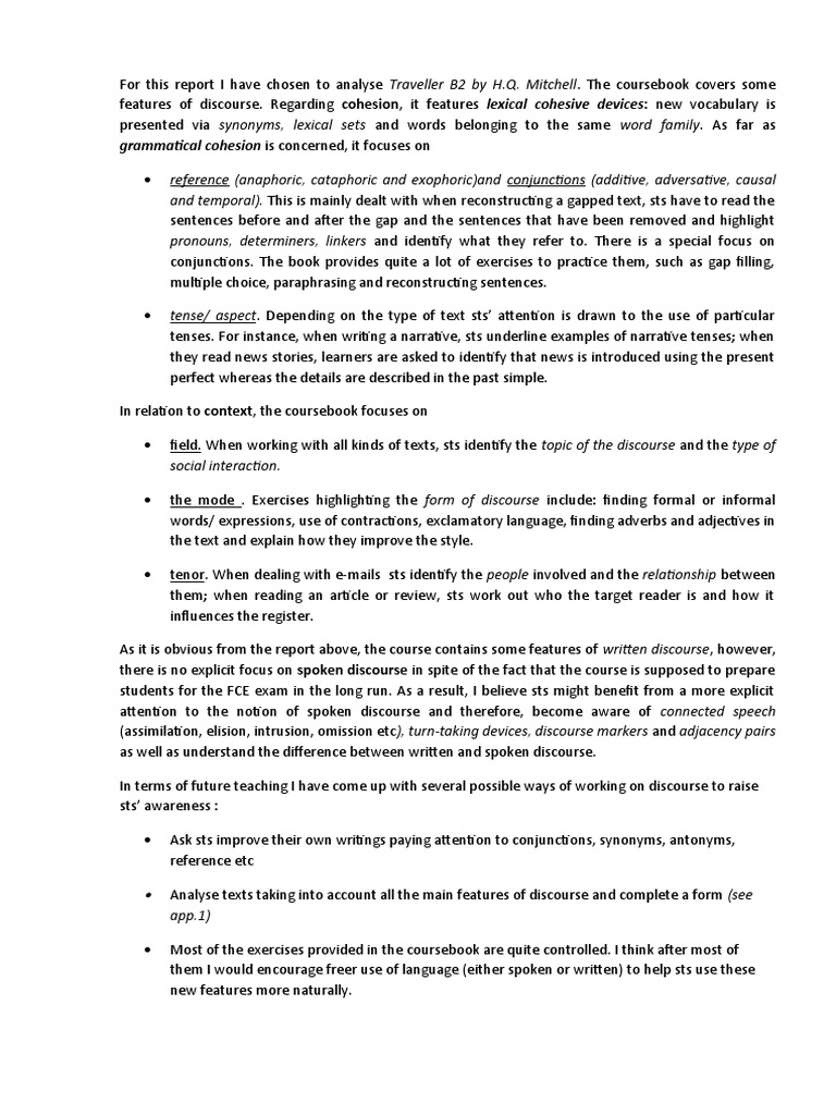 Coursebook: Discourse Analysis | PDF | Grammatical Tense | Discourse