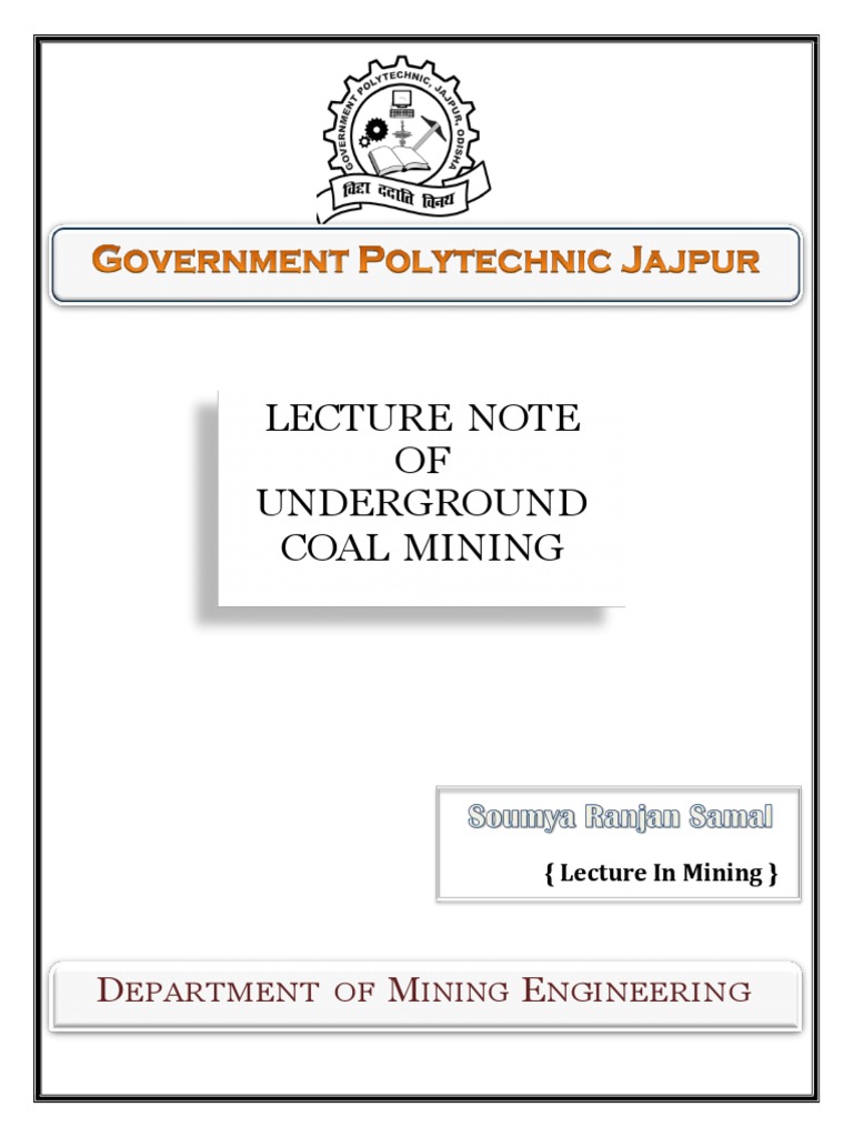 Lecture Note Ug Coal PDF | PDF Lecture Note Ug Coal PDF | PDF
