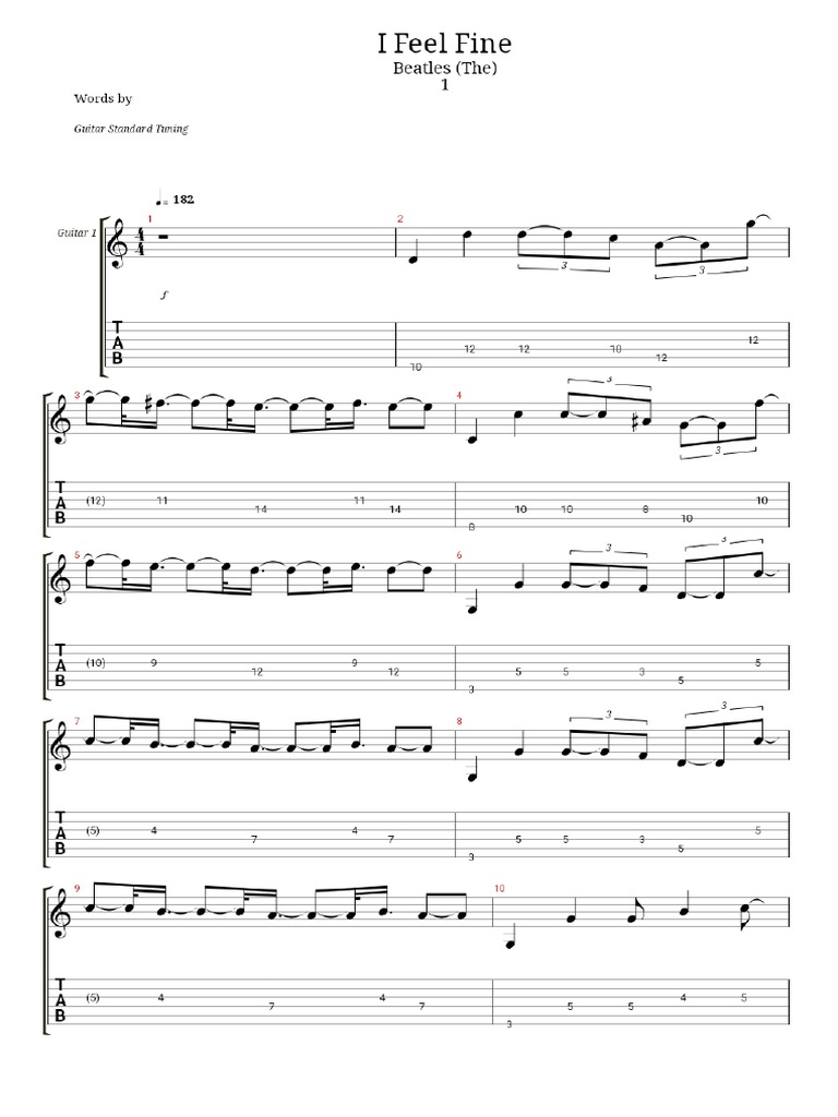 Beatles (The) - I Feel Fine_Guitar 1 | PDF