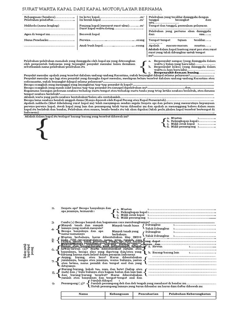 Surat Warta Kapal dan Muatan Berbahaya | PDF
