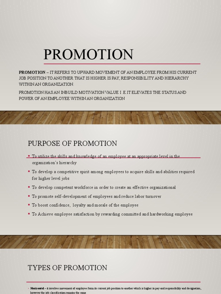 Promotion | PDF | Employment | Organizational Behavior