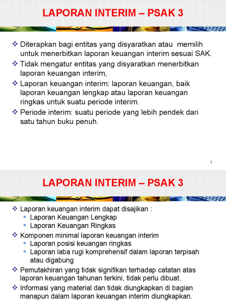 Laporan Keuangan Interim PSAK 3 | PDF