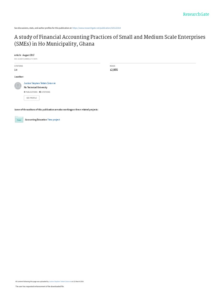 A Study of Financial Accounting Practices of Small | PDF | Small And Medium Sized Enterprises ...