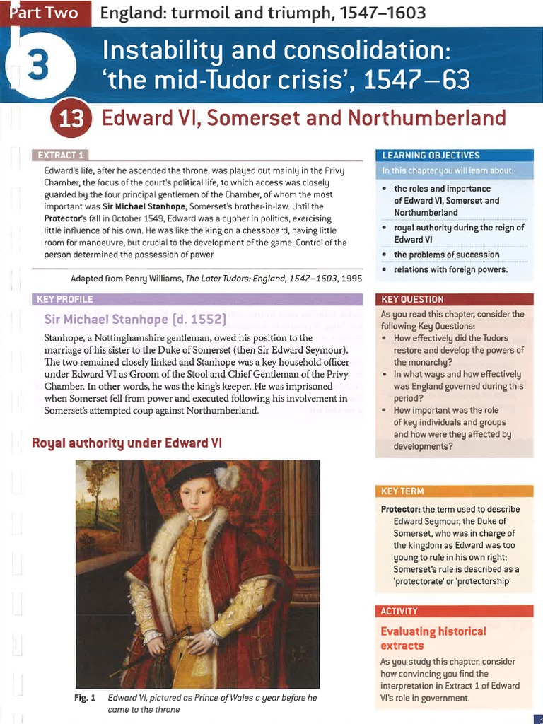 Part 14 England-Turmoil & Triumph 1547-1603 13 Edward VI, Somerset ...