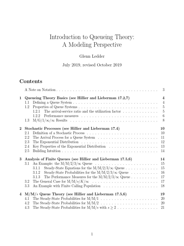 Queueing Theory Notes | PDF | Probability Distribution | Stochastic Process Queueing Theory Notes | PDF | Probability Distribution | Stochastic Process