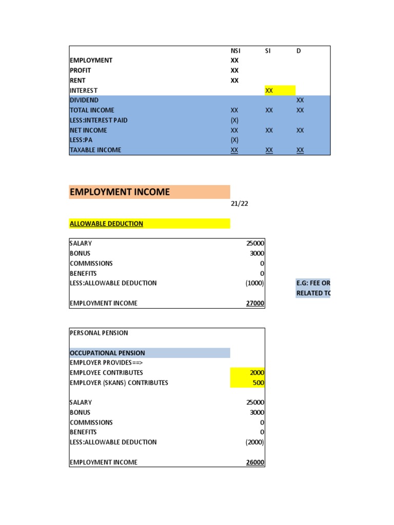 Employment Income | PDF | Employment | Tax Deduction