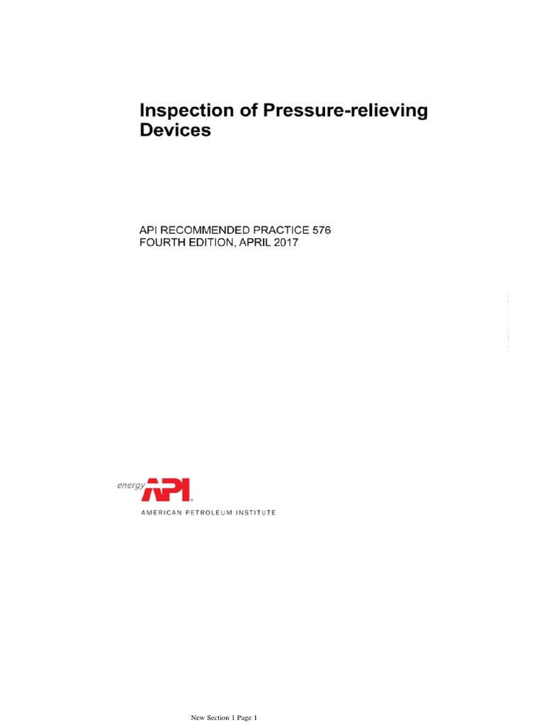 Safety Valve Api 576 Edition 4 | PDF