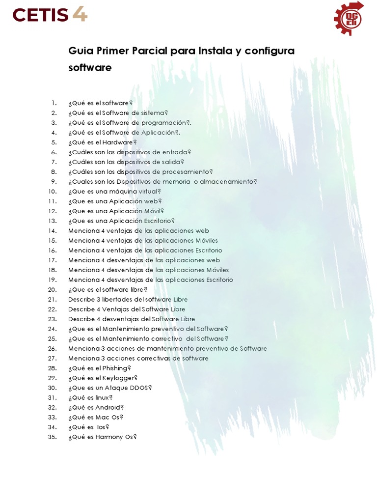 Guia Primer Parcial Instala y Configura Software PDF | PDF
