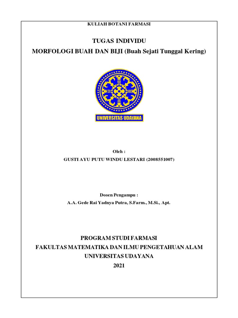 Gusti Ayu Putu Windu Lestari - Tugas Morfologi Buah Biji PDF | PDF