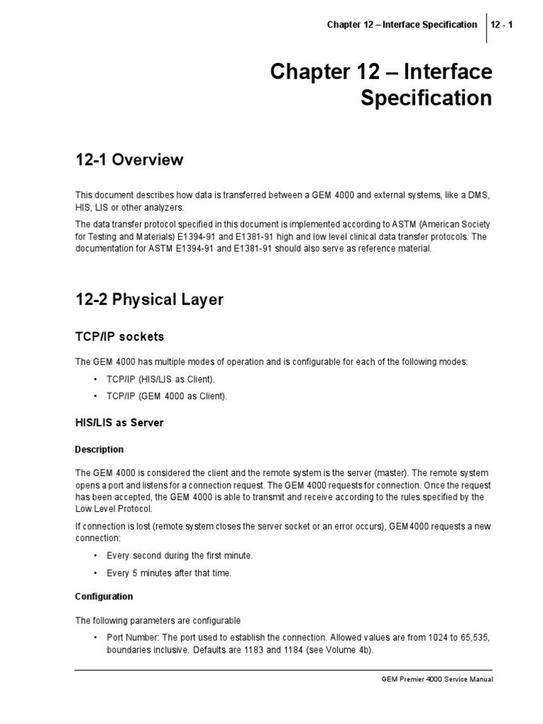 GEM4000 - Interface Manual | PDF | Port (Computer Networking) | Internet Protocol Suite