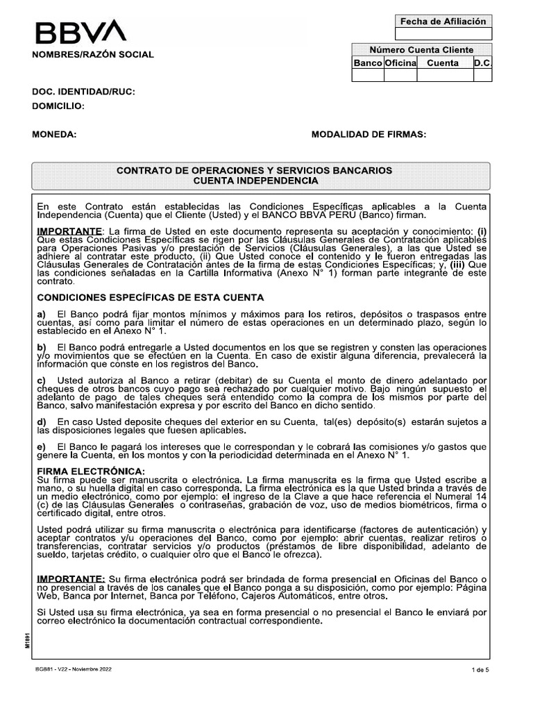 BBVA Contrato | PDF