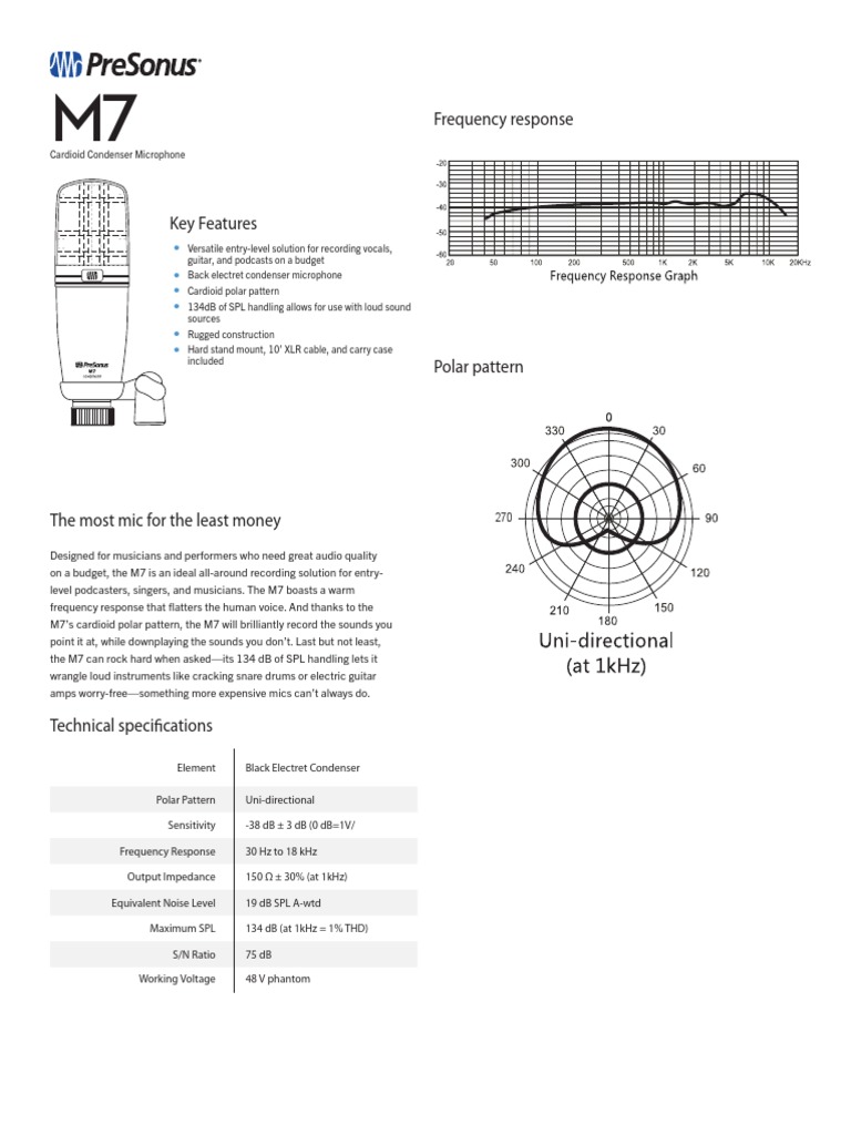 Presonus M7 Techsheet 2021-02-01 PDF | PDF