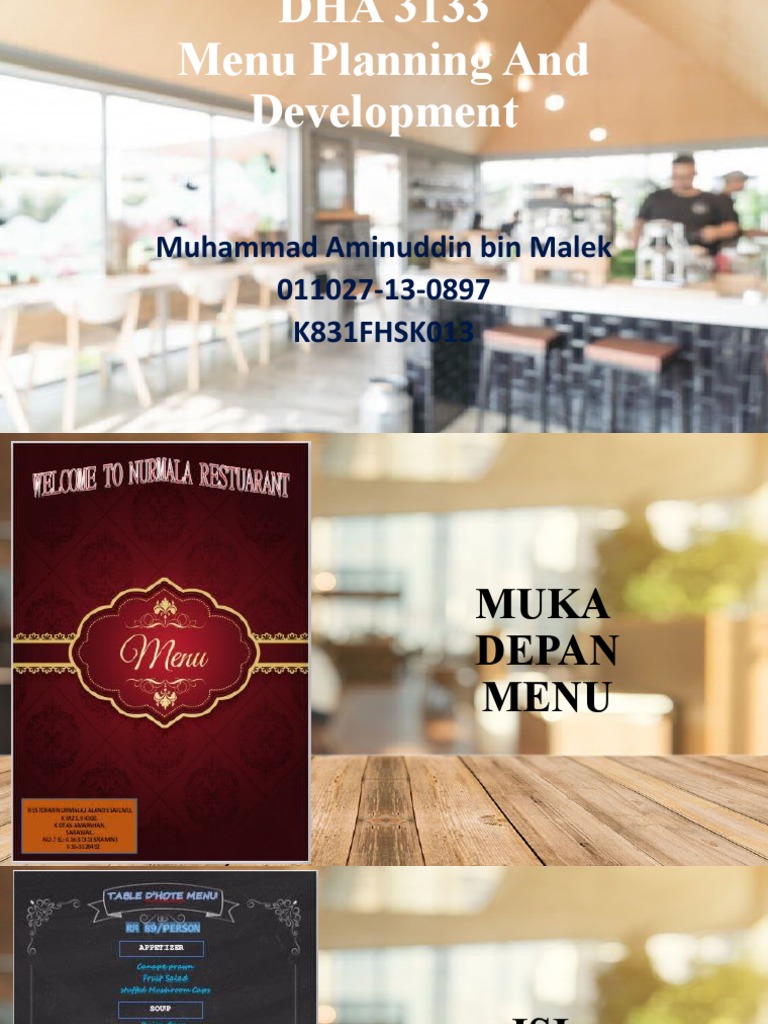 Aminuddin Malek Dha 3133 Menu Planning | PDF