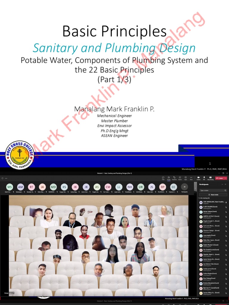 Module 2 Basic Sanitary And Plumbing Designs Part 1 Pdf Water Plumbing