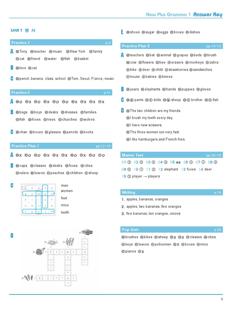 Grammar Practice and Answer Key | PDF | Food And Drink | Foods