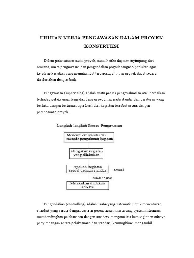 URUTAN KERJA PENGAWASAN DALAM PROYEK KONSTRUKSI | PDF