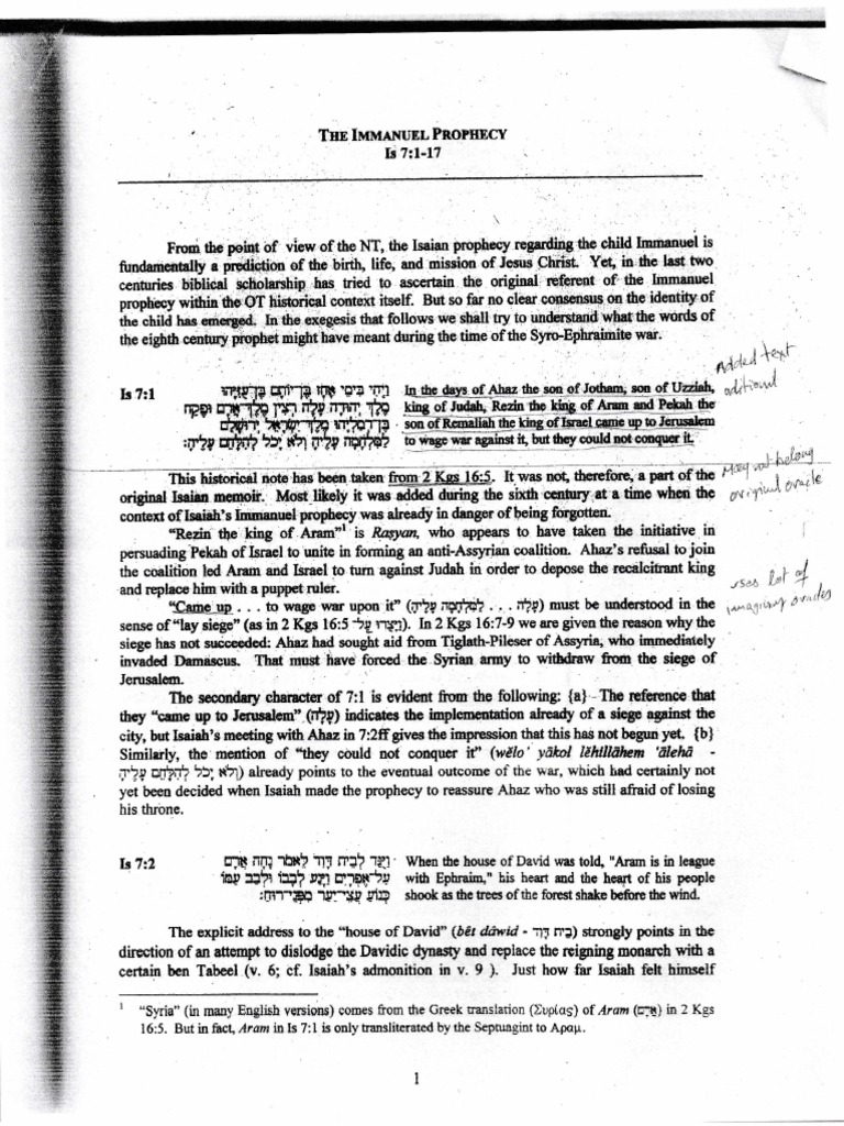 The Emmanuel Prophecy PDF | PDF | Book Of Isaiah | Biblical People