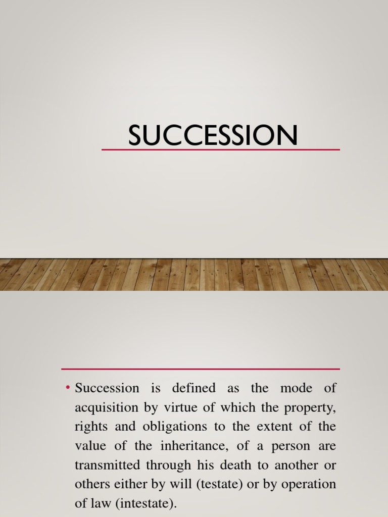 Understanding Succession and Donations | PDF | Will And Testament ...