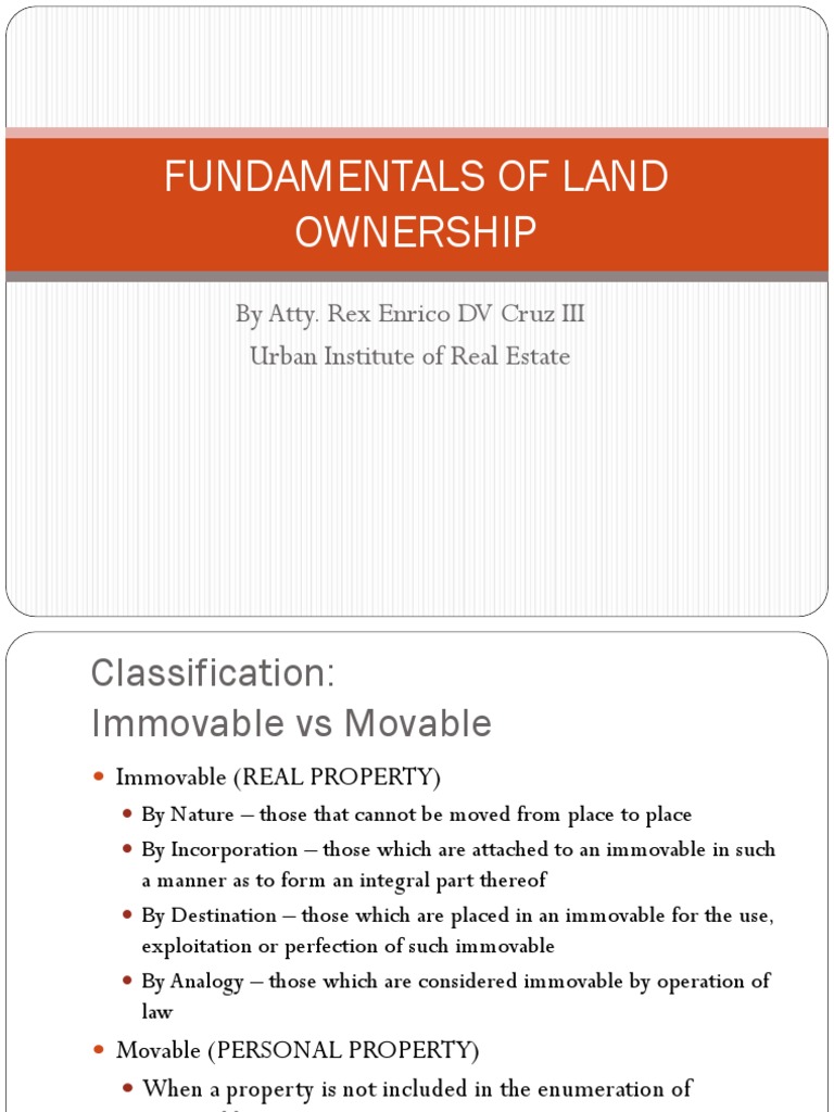 REVISED URBAN Fundamentals Land Ownership by REX Done | PDF | Eminent ...