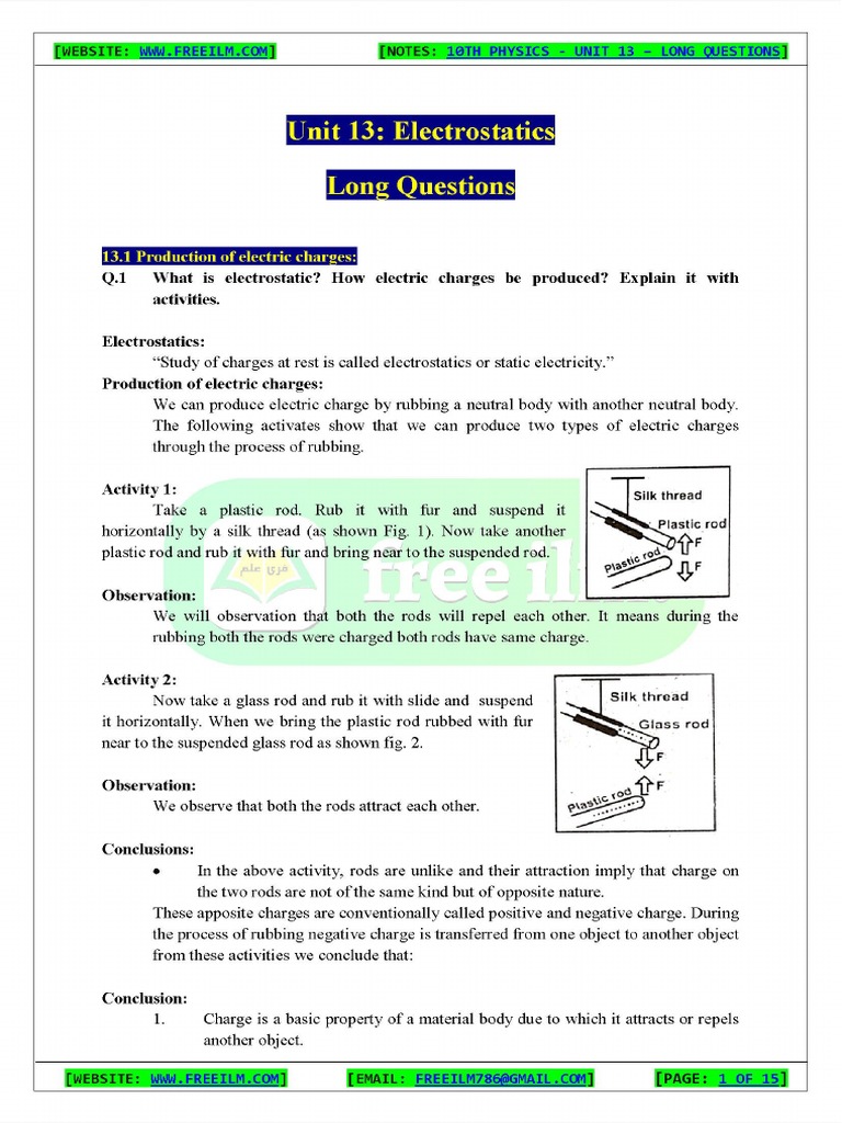 10th Phy CH 13 Long Q Ead | PDF