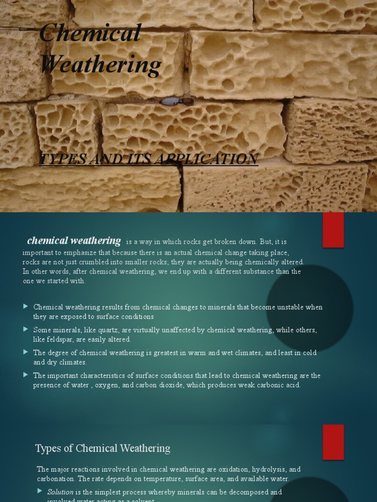 Types and Processes of Chemical Weathering | PDF | Weathering | Minerals