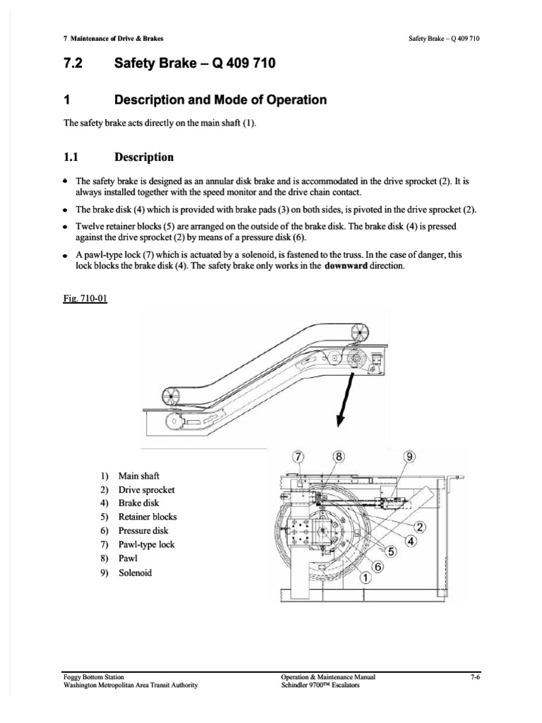Schindler Escalator 9700AE - Brake Maintenance | PDF | Escalator ...