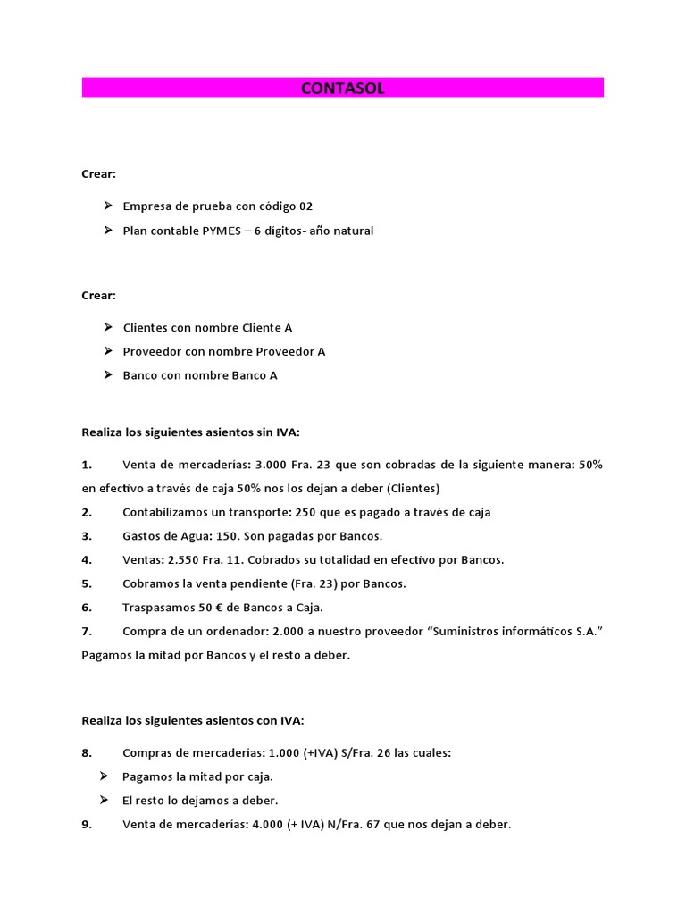 Introduccion Contasol | PDF