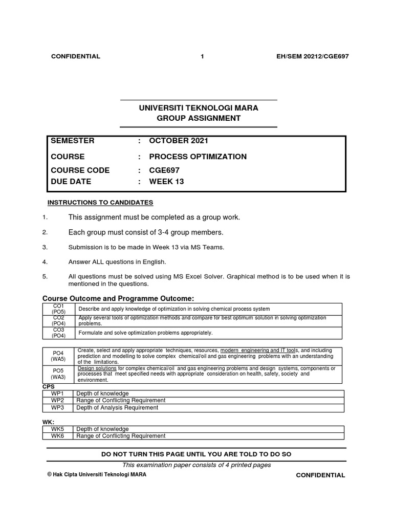 Group Asgmt - Sem 20212 Cge697 LP 1 | PDF | Mathematical Optimization ...