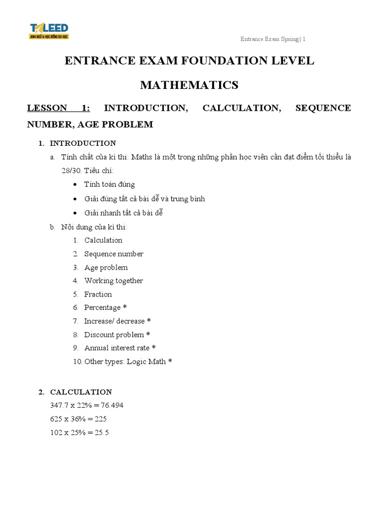 Math Exam Prep for Students | PDF | Mathematical Notation ...