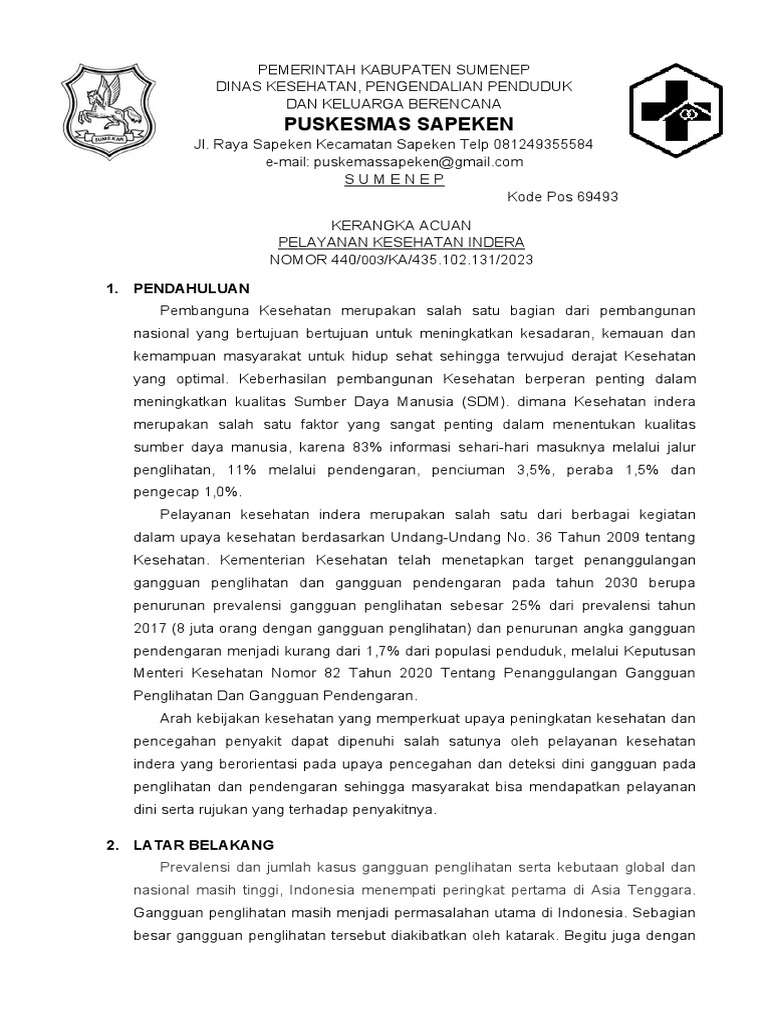 Kerangka Acuan Program Indera | PDF